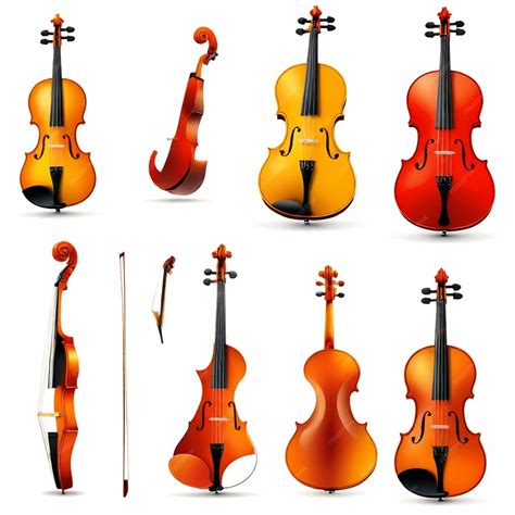 A Collection Of Different Types Of Violins Including A Violin Premium