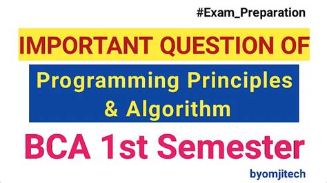 Programming Principles And Algorithm Important Questions For Exam Bca