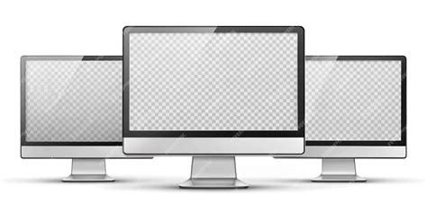 Realistic Device Mockup Set Monitor Laptop Tablet Smartphone With Blank