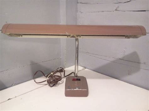 Desk Lamp Vintage Midcentury Drafting Table Lamp Metal Industrial Tan