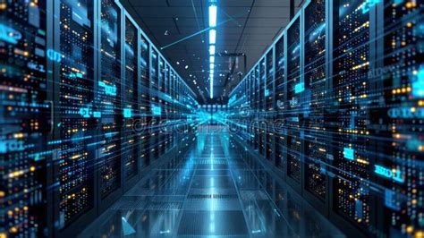 digital data storage a room with servers for storing and processing