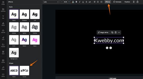 How To Curve Text In Canva 4 Methods Kwebby