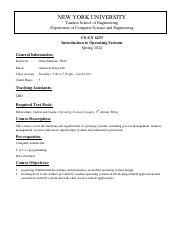 Introduction To Operating Systems Course Overview Policies Course Hero