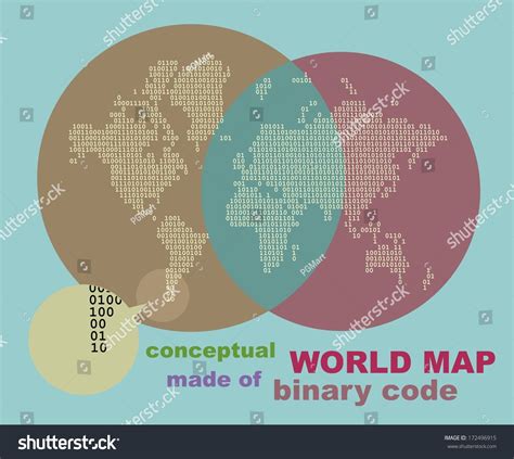 Digital World Map Binary Code Flat Stock Vector Royalty Free Shutterstock