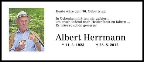 Traueranzeigen Von Albert Herrmann Rz Trauerde