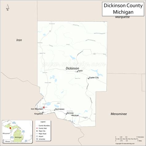 Map Of Dickinson County Michigan
