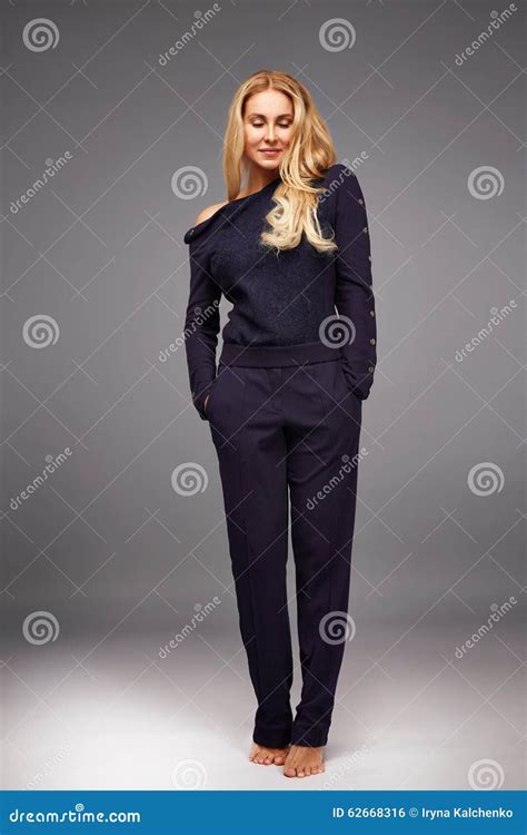 Beautiful Young Woman With Perfect Athlete Blond Healthy Slim Figur