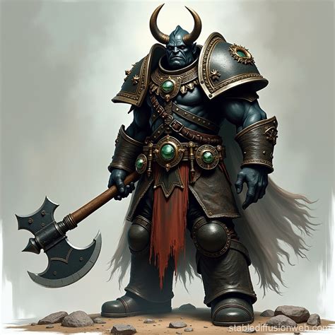 Black Orc Character Warhammer 3 Stable Diffusion Online