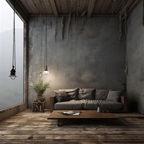 Premium Photo Grunge Chic 3d Render Of A Grunge Style Interior Design