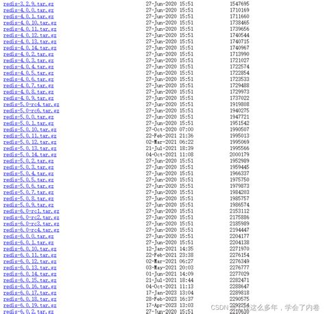解决redis集群搭建中版本缺失问题：官方版本链接汇总 Csdn博客