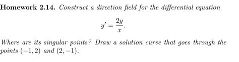 solved construct a direction field for the differential