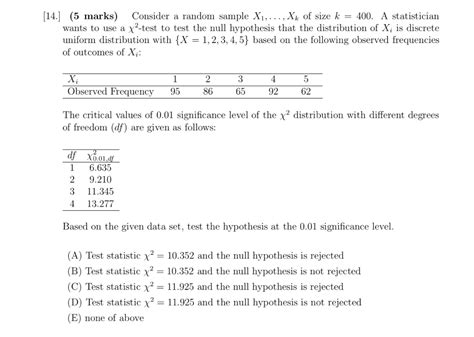 Solved 14 5 Marks Consider A Random Sample X1 Xk Of