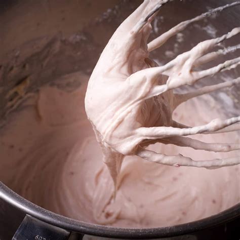 Raspberry Cream Cheese Frosting Of Batter And Dough
