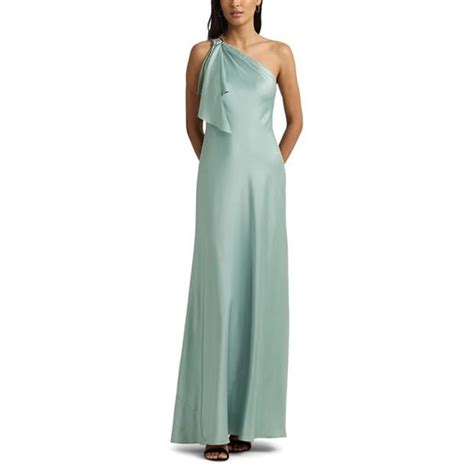 Lauren By Ralph Lauren Satin Charmeuse One Shoulder Gown Women