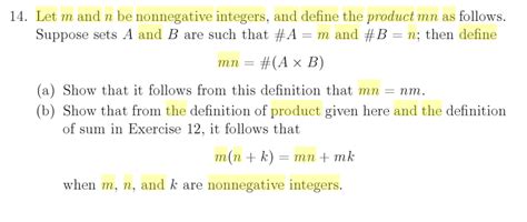 Solved 14 Let M And N Be Nonnegative Integers And Define Chegg