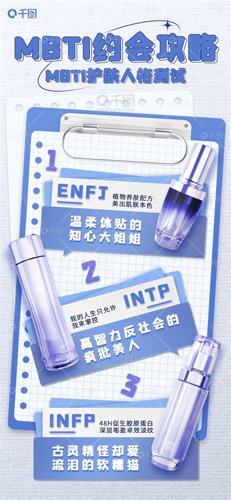 Mbti促销海报 Mbti创意美妆护肤穿搭促销海报 免费下载 促销海报配图（1242像素） 千图网