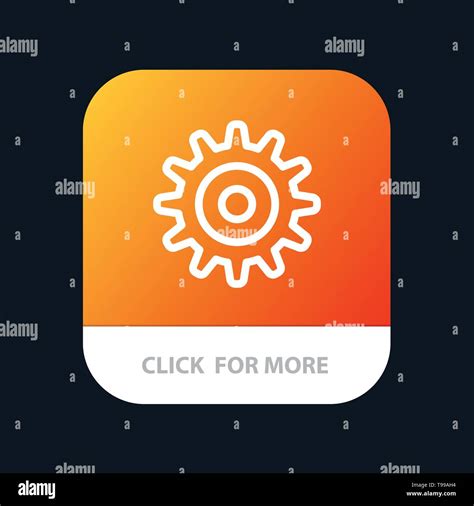 Gear Setting Wheel Mobile App Button Android And Ios Line Version Stock Vector Image And Art