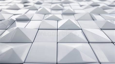 Modern Futuristic Background With 3d Blocks On White Triangular Tiles