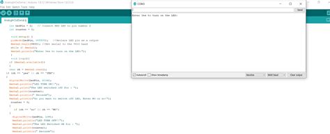 Controlling An Led Using Serial Monitor On Arduino