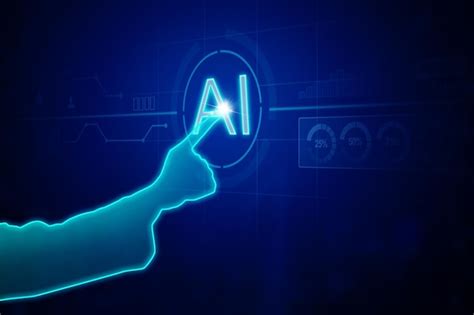 Premium Photo Hologram Of Hand Artificial Intelligence Touching Ai