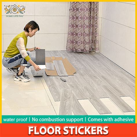 Vinyl Floor Tile Self Adhesive Bedroom 91 4X15 2cm PVC Wood Grain Floor