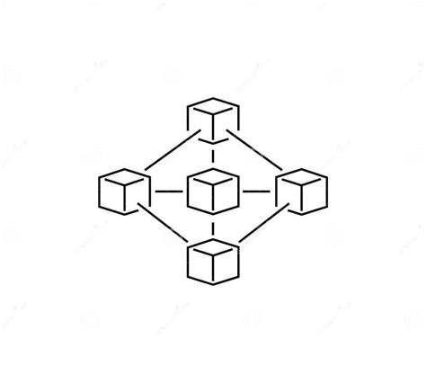Blockchain Network Icon Representing Decentralized Technology Digital Ledger And Secure