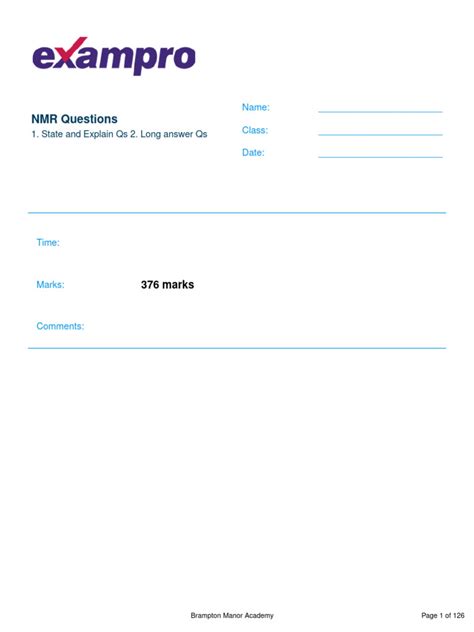 Nmr Questions Pdf Proton Nuclear Magnetic Resonance Nuclear Magnetic Resonance Spectroscopy