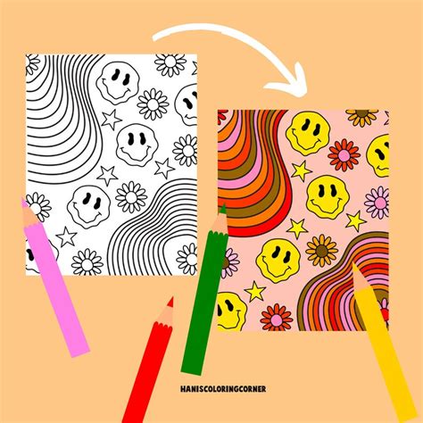 Groovy Patterns Colouring Pages Coloring Book Color Easy Cute Printable