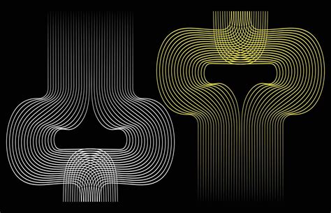 Abstract Retro Pattern Curves Parallel Lines Striped Vector 37469339
