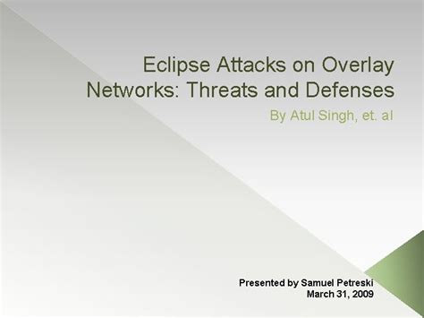 Eclipse Attacks On Overlay Networks Threats And Defenses