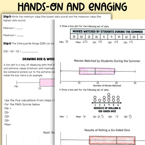 Drawing Box Plots And Investigating Iqr Practice And Investigation Worksheets