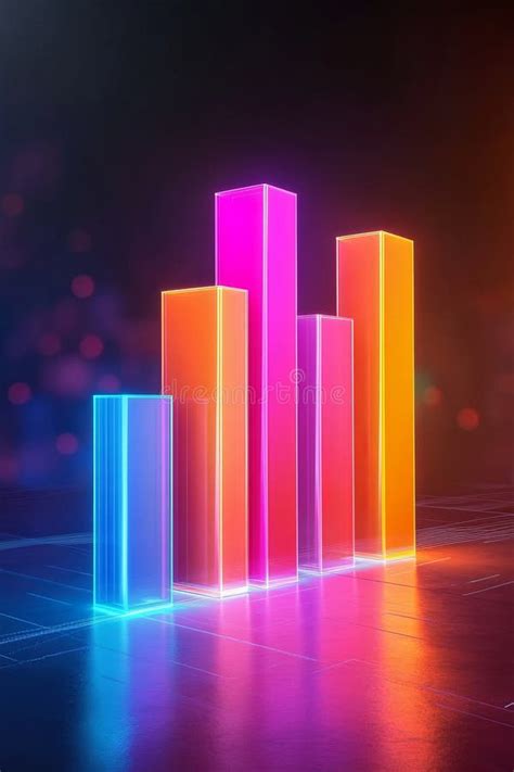 Vivid Neon Bar Chart, a Futuristic Visualization of Technological ...