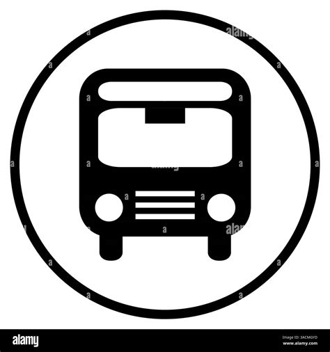 Bus Symbol Flat Icon In A Circle For Bus Stop Shuttle Coach Or Long