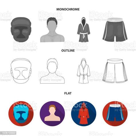 권투 스포츠 마스크 헬멧입니다 권투는 평면 개요 흑백 스타일 벡터 기호 재고 일러스트 웹 컬렉션 아이콘을 설정합니다 0명에 대한 스톡 벡터 아트 및 기타 이미지 Istock
