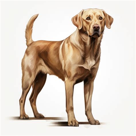 Premium Photo Realistic Labrador Retriever Standing Illustration On
