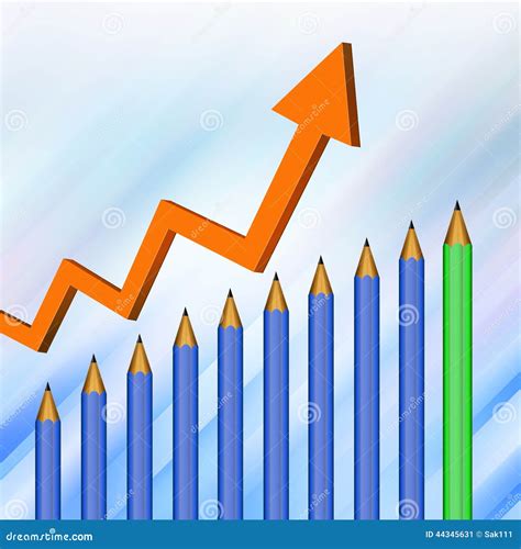 Pencil With Graph On Abstract Background Stock Illustration Illustration Of Color Graph