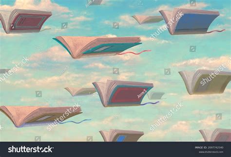 Book Imagination Education Dream Concept Surreal Stock Illustration