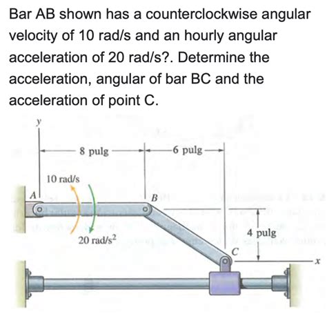 solved bar ab shown has a counterclockwise angular velocity