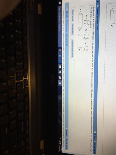 Solved Determine If B Is A Linear Combination Of The Other Chegg