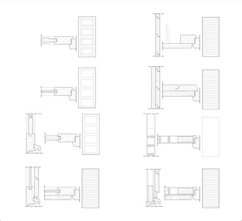 Pintu Dan Bingkai Di Dinding Partisi Dwg Detail Cad Unduh