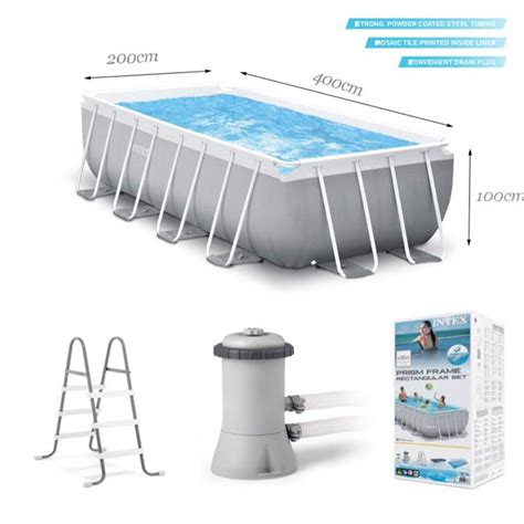 Intex Prism Rectangle Pool Set 4m X 2m X 1m Furniture And Home Living