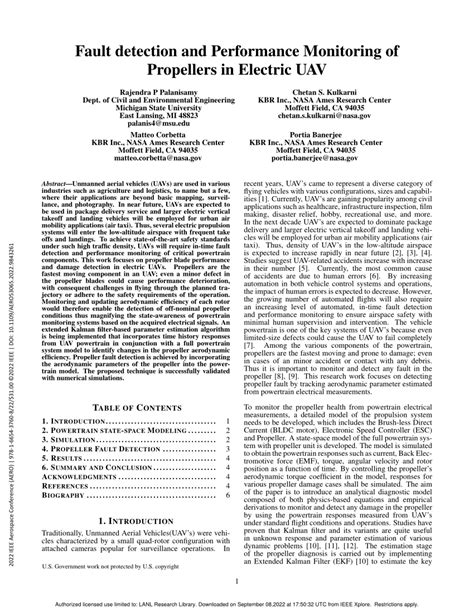 pdf fault detection and performance monitoring of propellers in