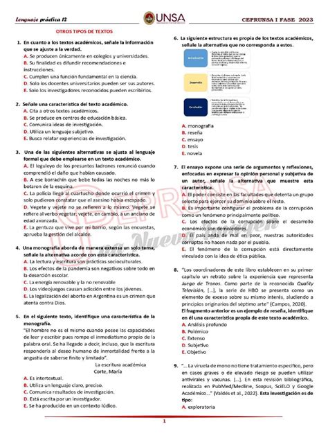 Práctica 12 Lenguaje Ceprunsa I Fase 2023 Pdf