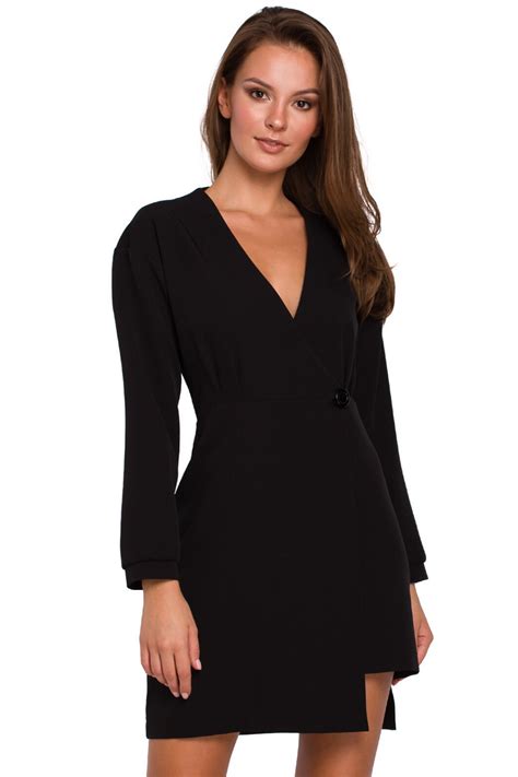 Elegancka kopertowa sukienka z asymetrycznym dołem Sukienki shop