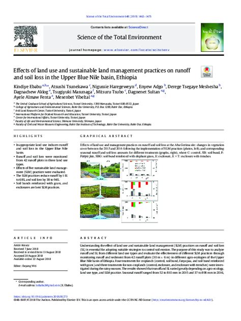 (PDF) Effects of land use and sustainable land management practices on runoff and soil loss in ...