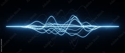 Abstract Illustration Of Blue Sound Waves Visualization Of Frequency Signals Or Audio