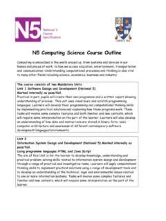 N5 Computing Science Course Outline Largs Academy N5 Computing Science Course Outline Largs