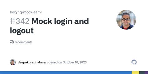 Mock Login And Logout · Issue 342 · Boxyhqmock Saml · Github
