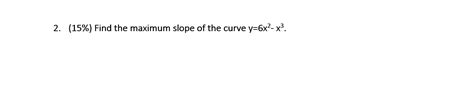 Solved Find The Maximum Slope Of The Curve Chegg Com