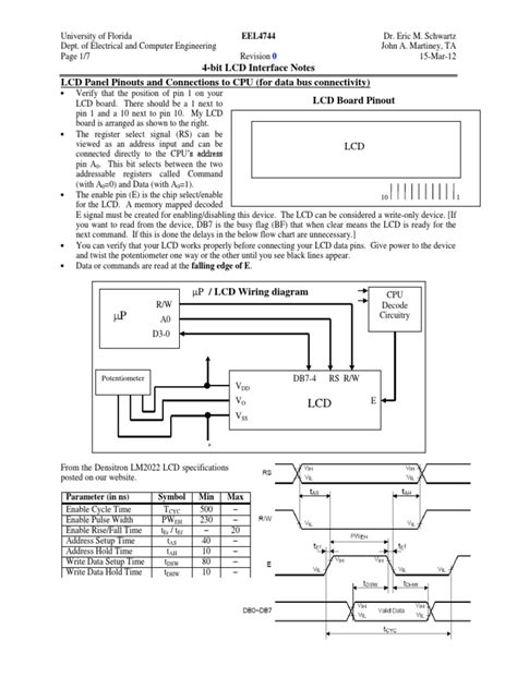 4 Bit Lcd Interface Notes Pdf Cursor User Interface Central
